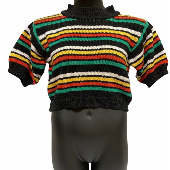 Hunt Club | Sweaters | Vintage 8s Crop Top Oversized Sweater Stripes ...